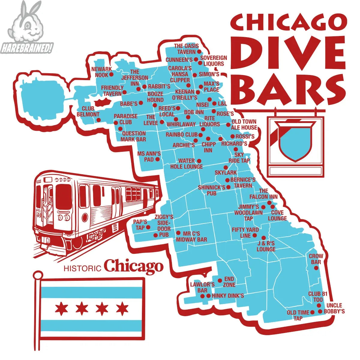 Chicago Dive Bars Unisex Tee – Harebrained