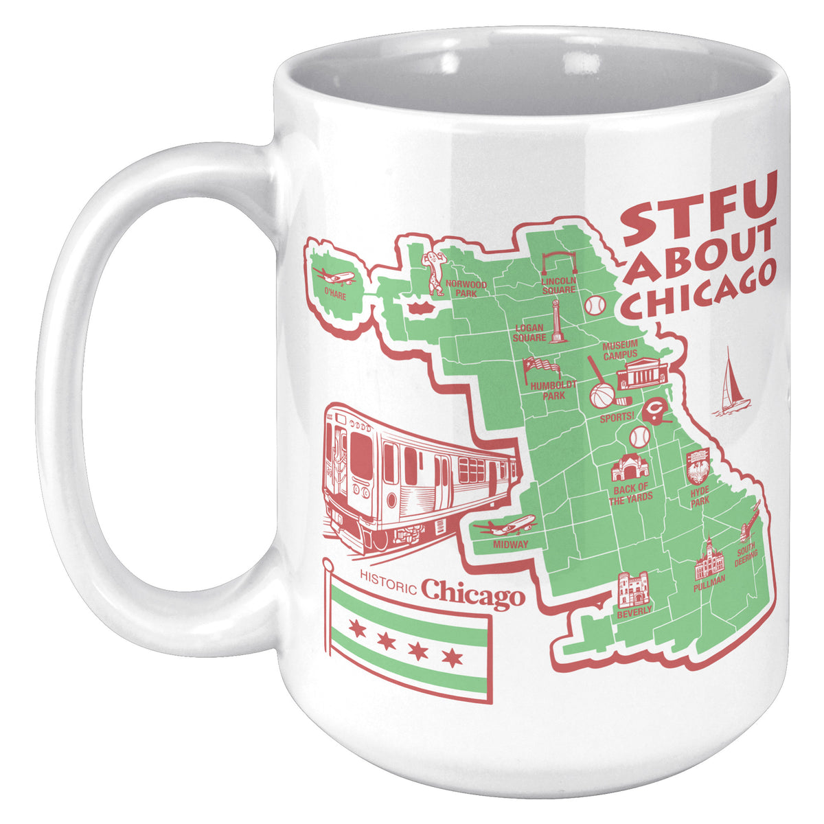 STFU About Chicago Pizza Box Coffee Mug – Harebrained