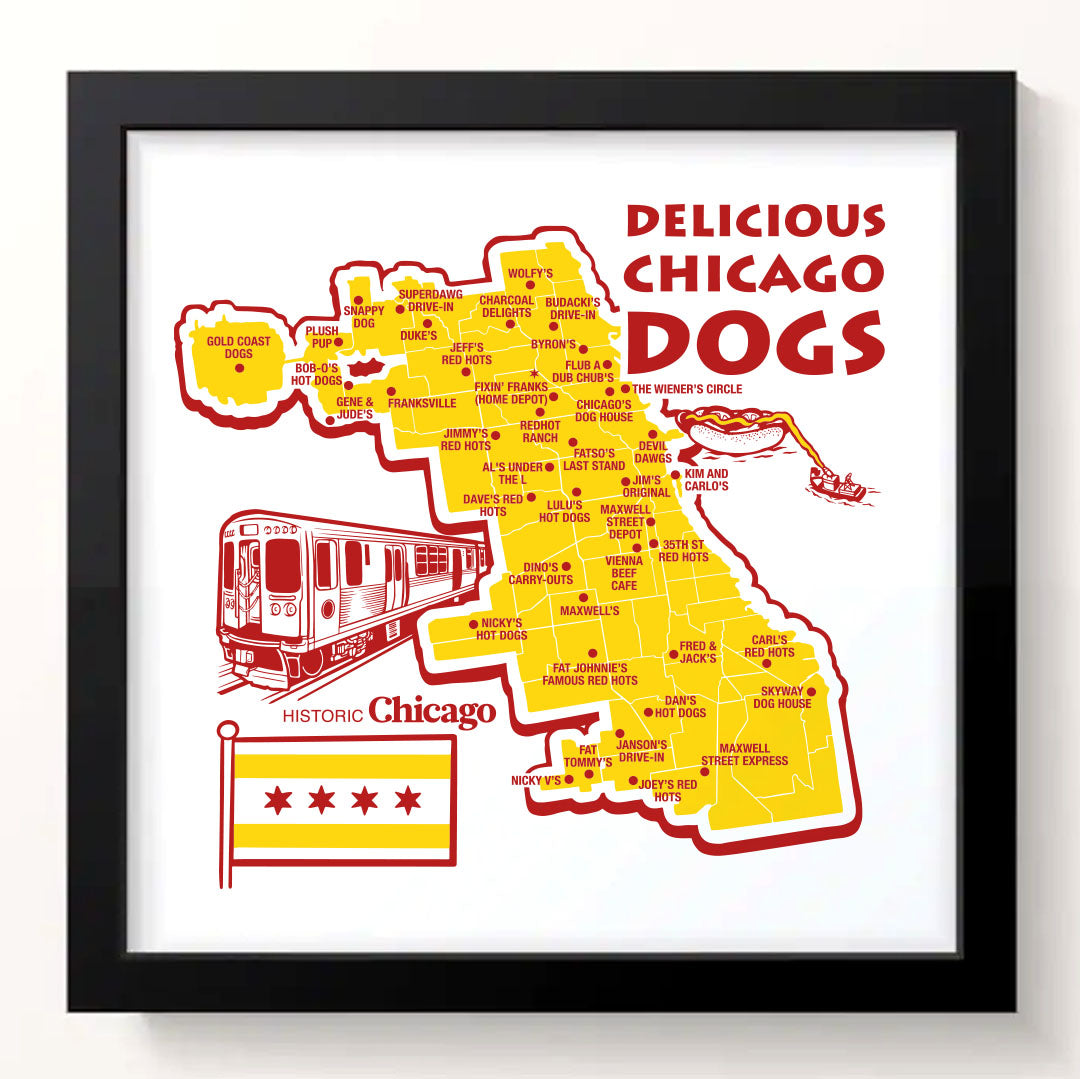 Delicious Chicago Dogs 12.5" x 12.5" poster – Harebrained