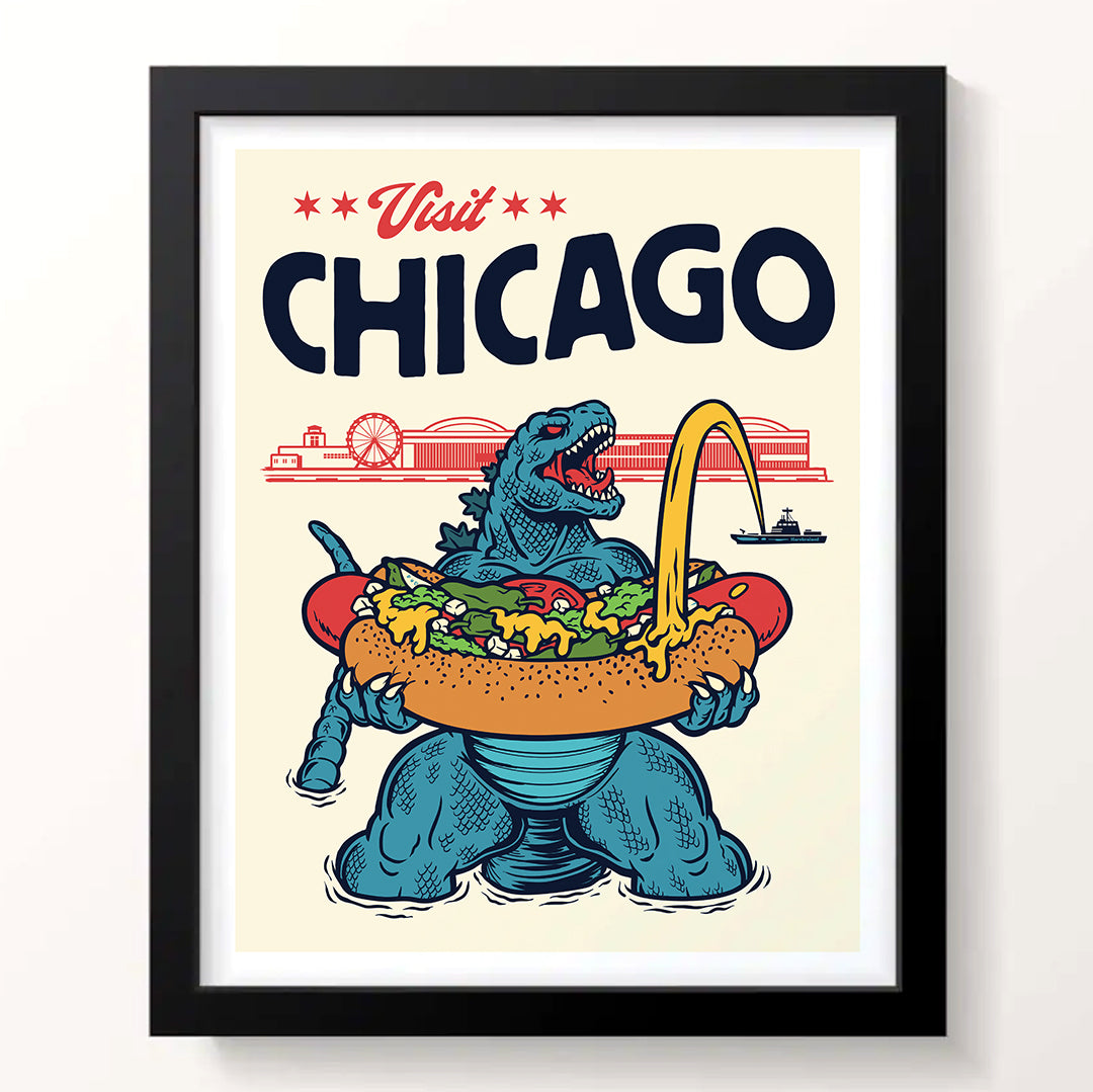 Visit Chicago Godzilla Poster – Harebrained