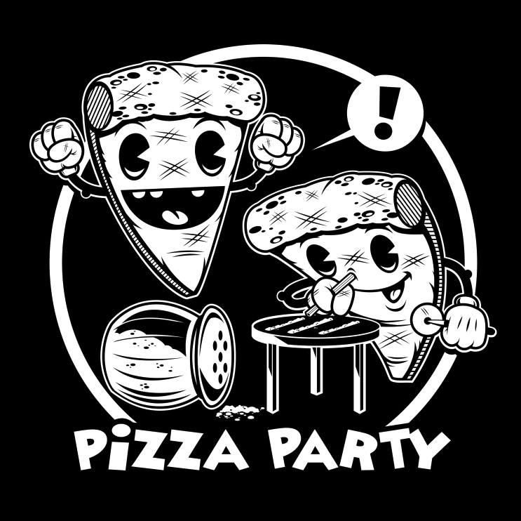 Pizza Party Clipart Black And White